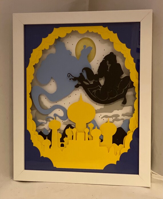 Disney Aladdin Inspired 3D Lights Shadow Box | Etsy