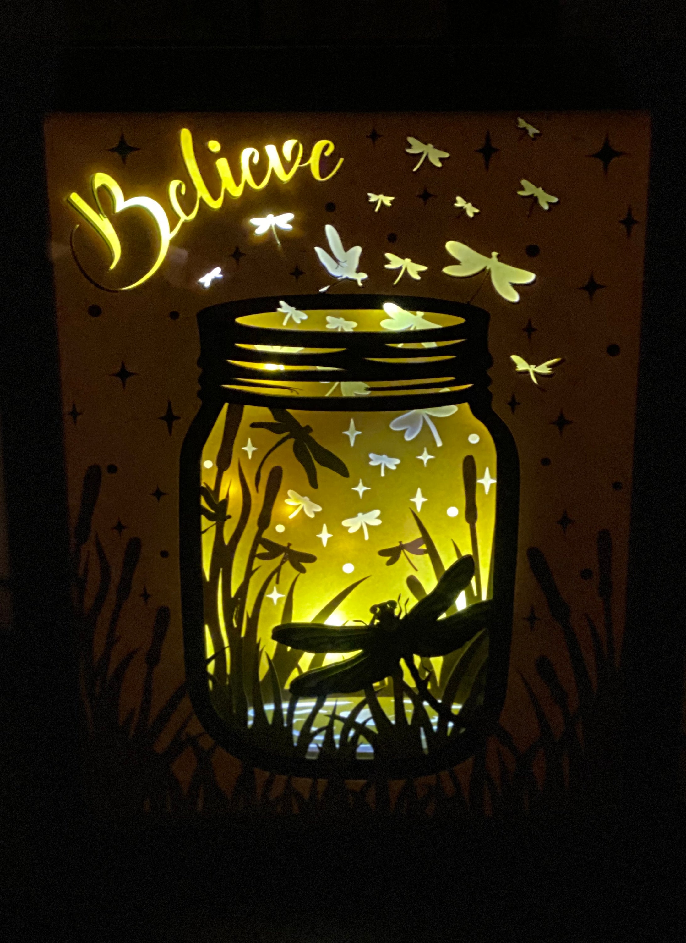 Dragonflies in a Jar Lighted Shadow Box - Etsy