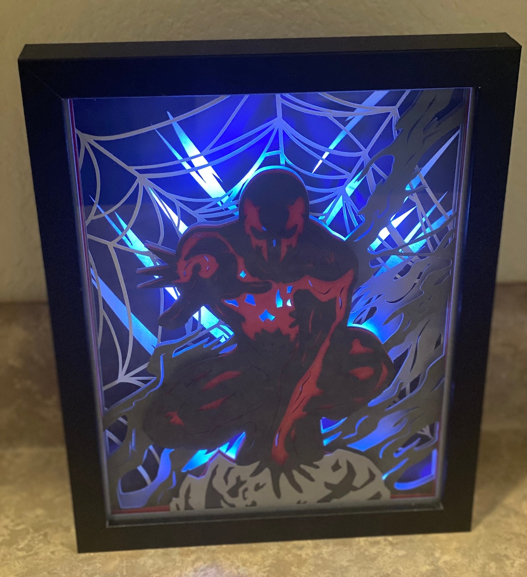2099 Spiderman Inspired 3D Lighted Shadow Box - Etsy