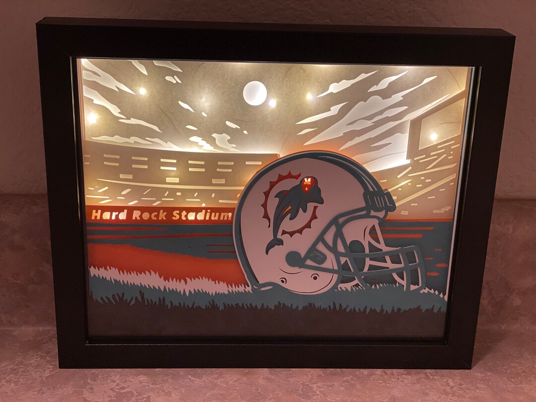 Miami Dolphins Inspired 3D Shadow Box - Etsy