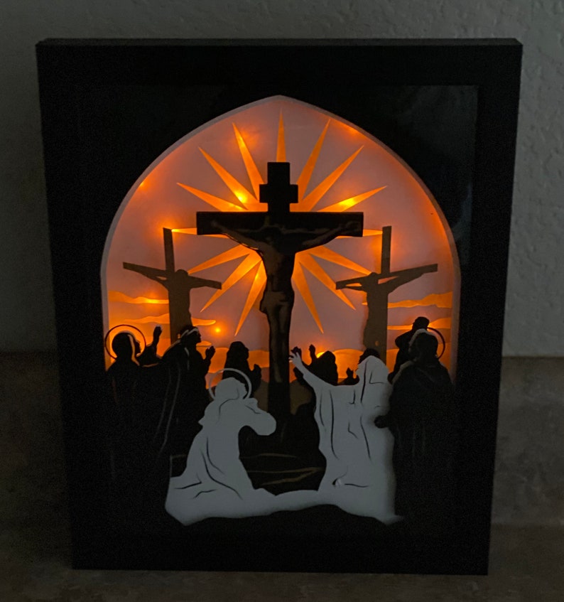 Jesus Inspired Lighted Shadow Box | Etsy