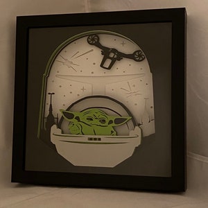 Baby Yoda grogu Inspired Lighted Shadow Box - Etsy