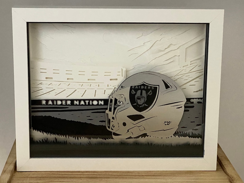Raiders Helmet Inspired Lighted Shadow Box - Etsy