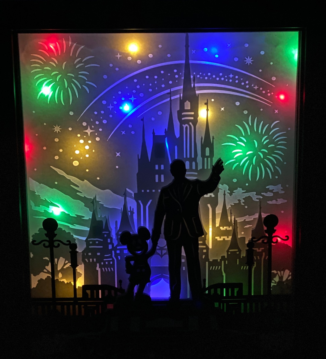 Walt Disney and Mickey Inspired Light up Shadow Box - Etsy