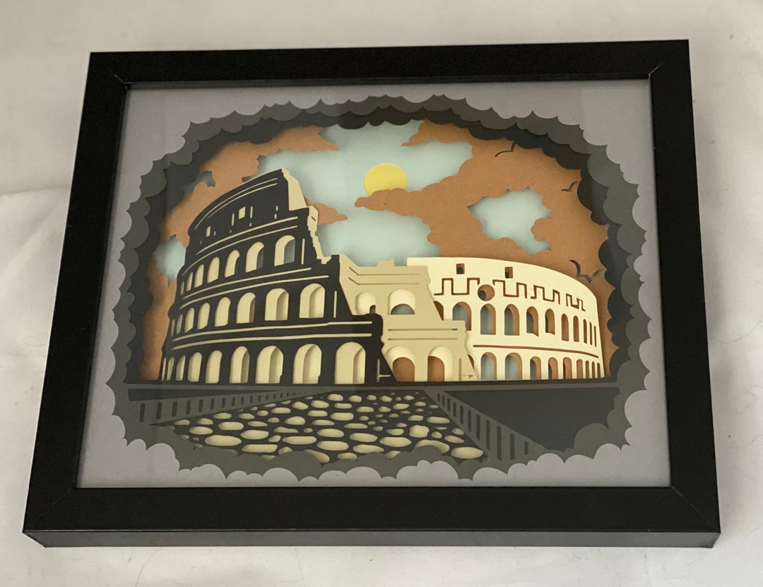 The Colosseum-rome Italy Inspired 3D Lighted Shadow Box - Etsy