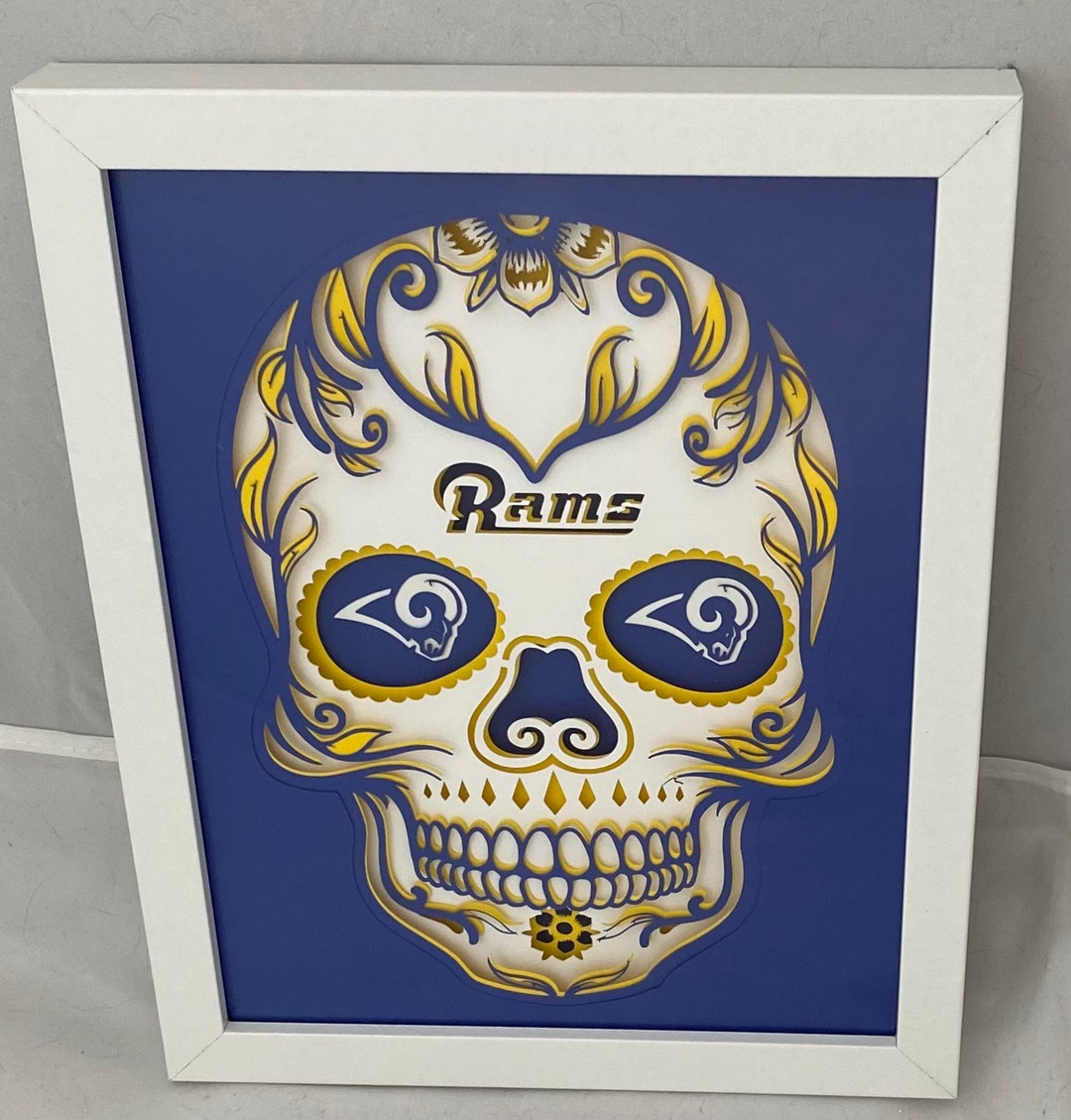 LA Rams Skull Inspired Lighted 3D Shadow Box - Etsy