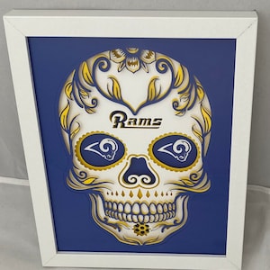 LA Rams Skull Inspired Lighted 3D Shadow Box - Etsy