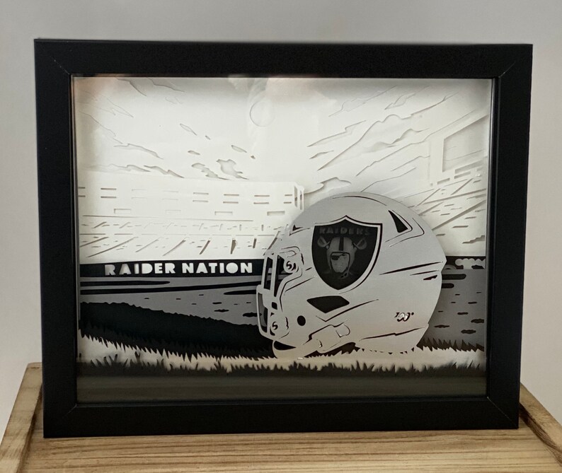 Raiders Helmet Inspired Lighted Shadow Box - Etsy