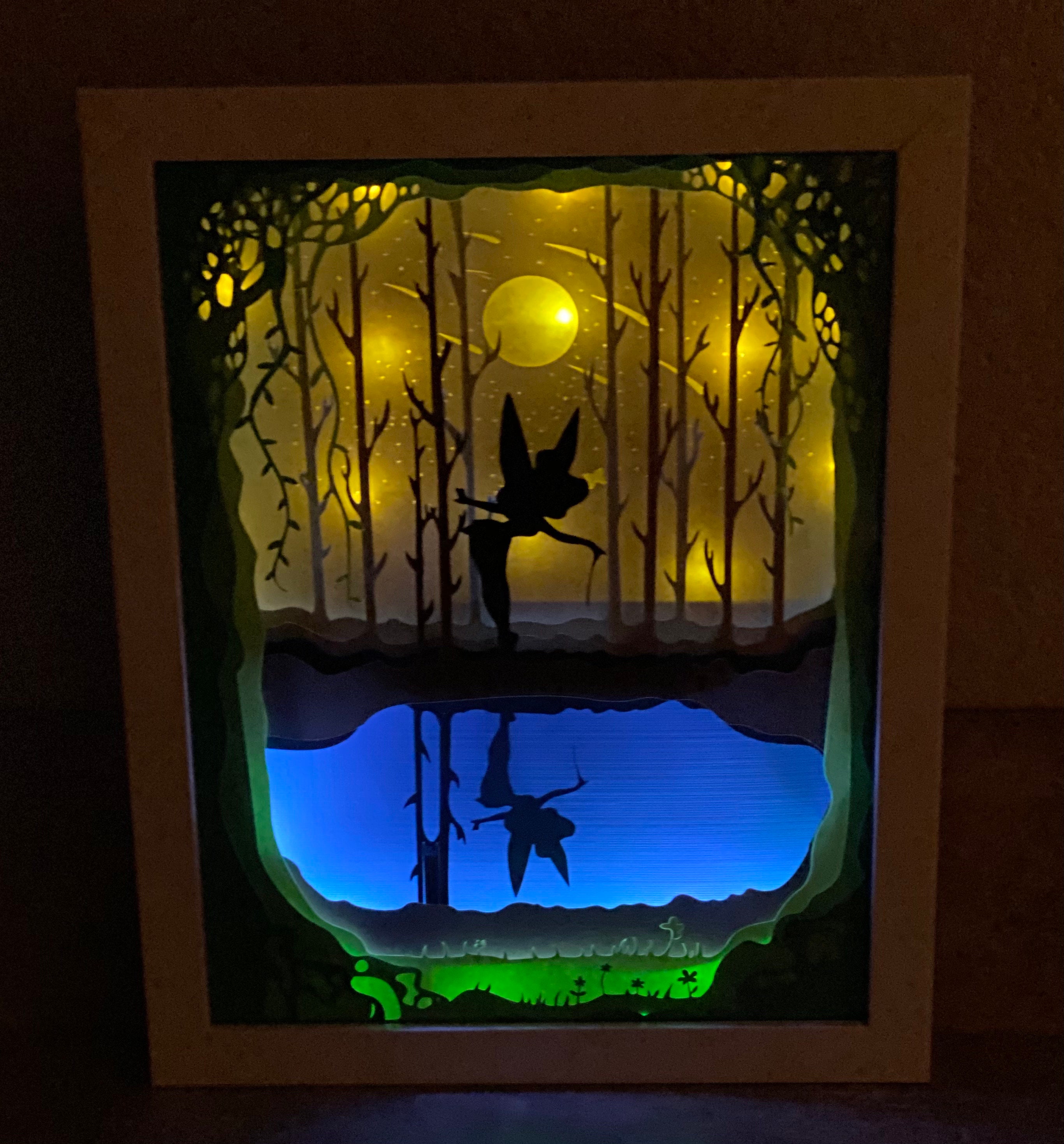 Tinkerbell Inspired Lighted Shadowbox - Etsy