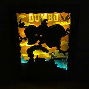 Dumbo Inspired 3D Lighted Shadow Box - Etsy