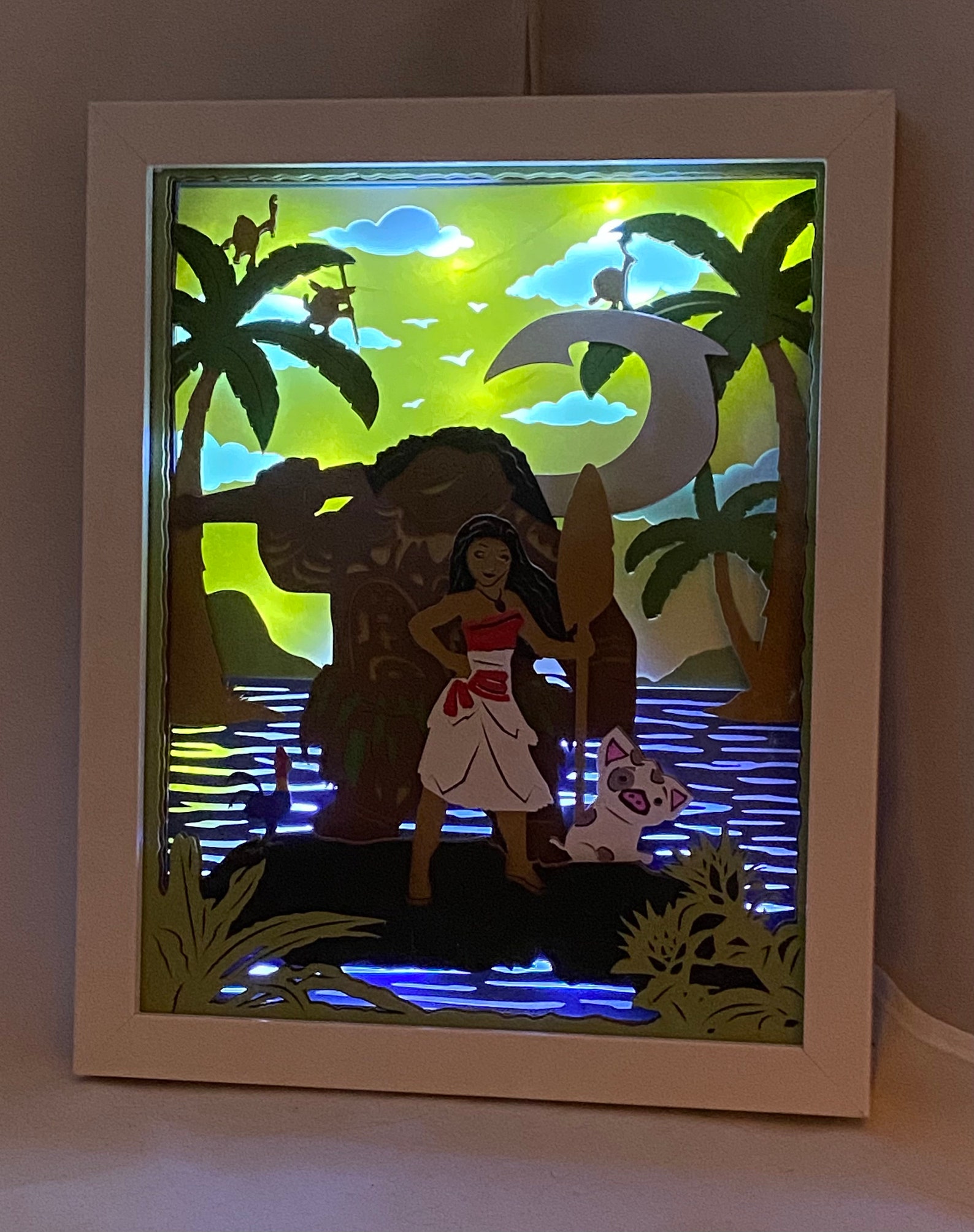 Disney Moana Inspired 3D Lighted Shadow Box - Etsy