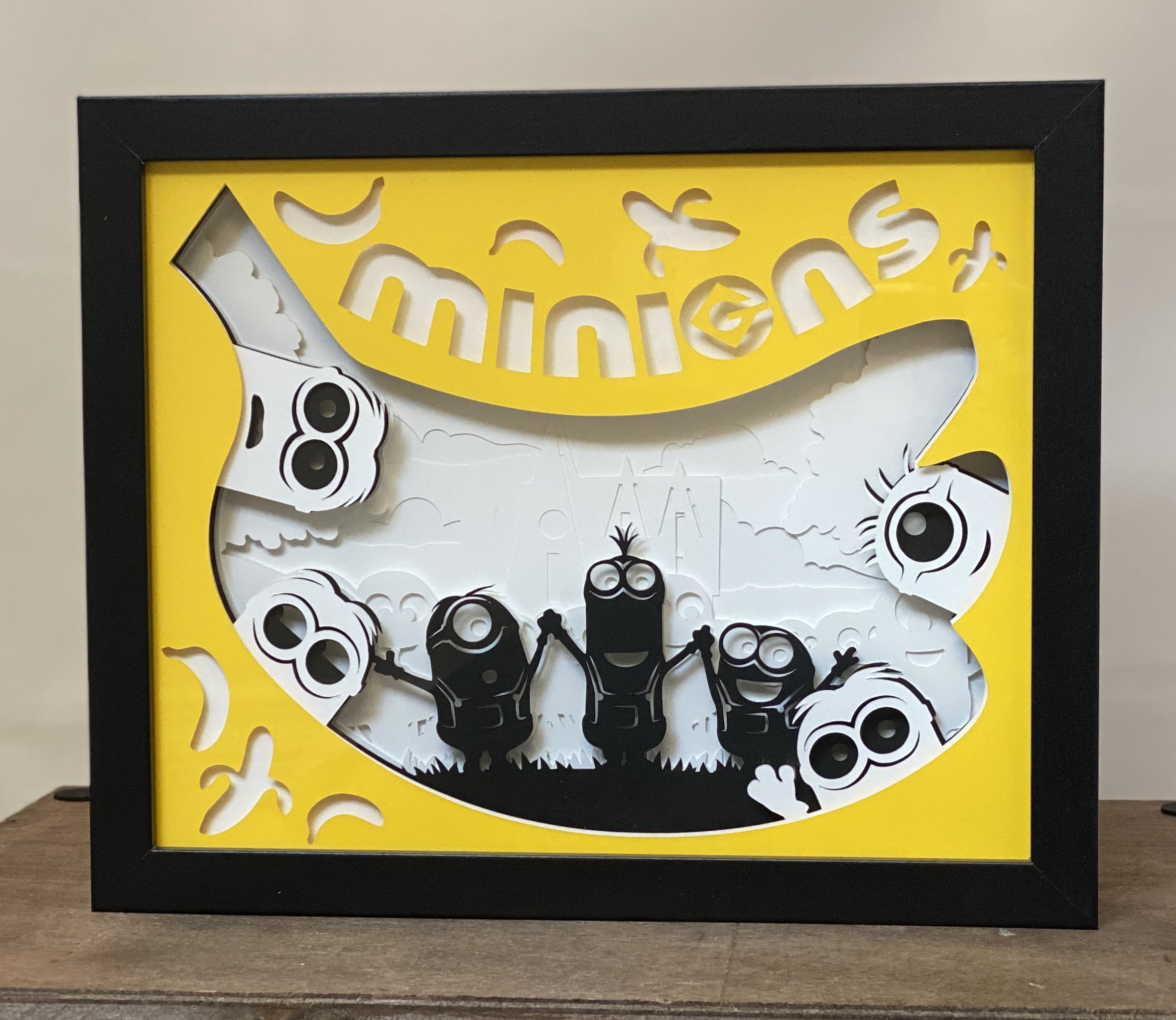 Minions inspired lighted shadow box | Etsy