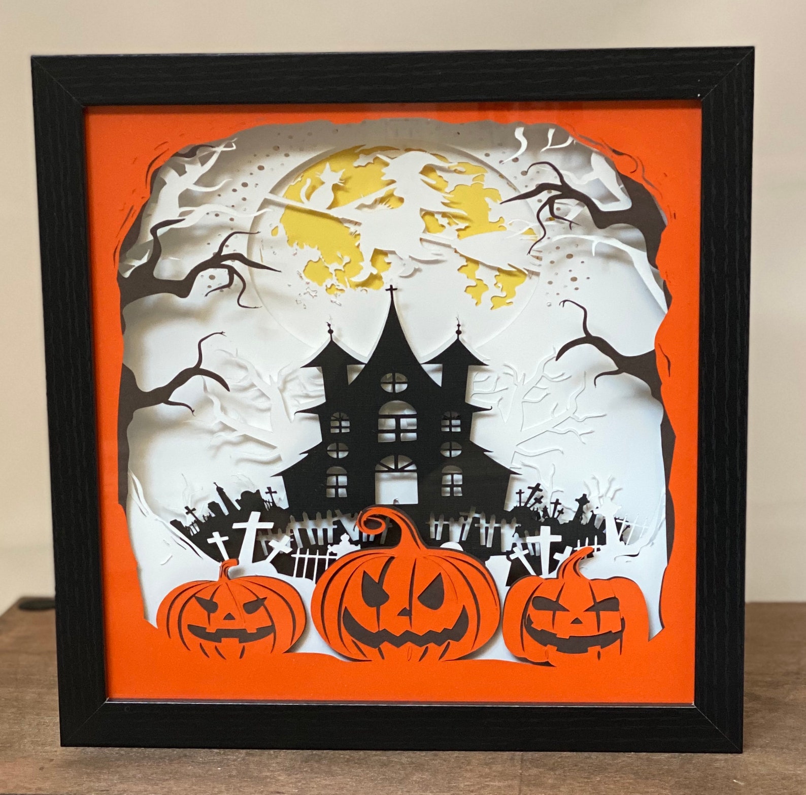 Halloween Lighted Shadow Box - Etsy
