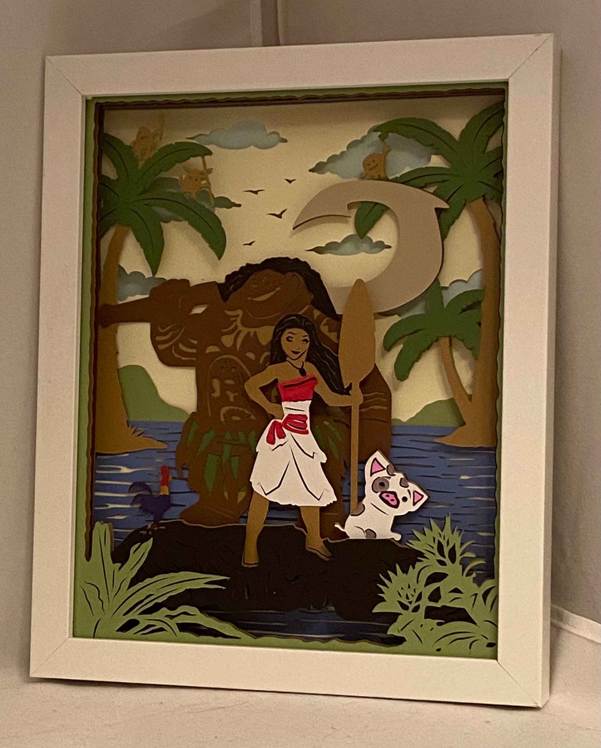 Disney Moana Inspired 3D Lighted Shadow Box - Etsy