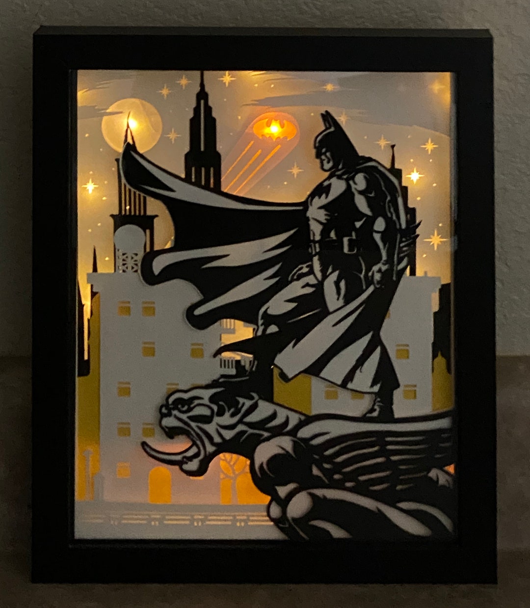 Batman Inspired Lighted Shadowbox - Etsy