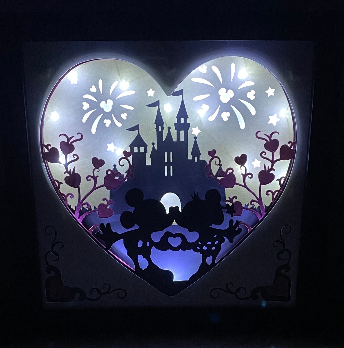 Disney Mickey and Minnie 3d Shadow Box With Lights | Etsy