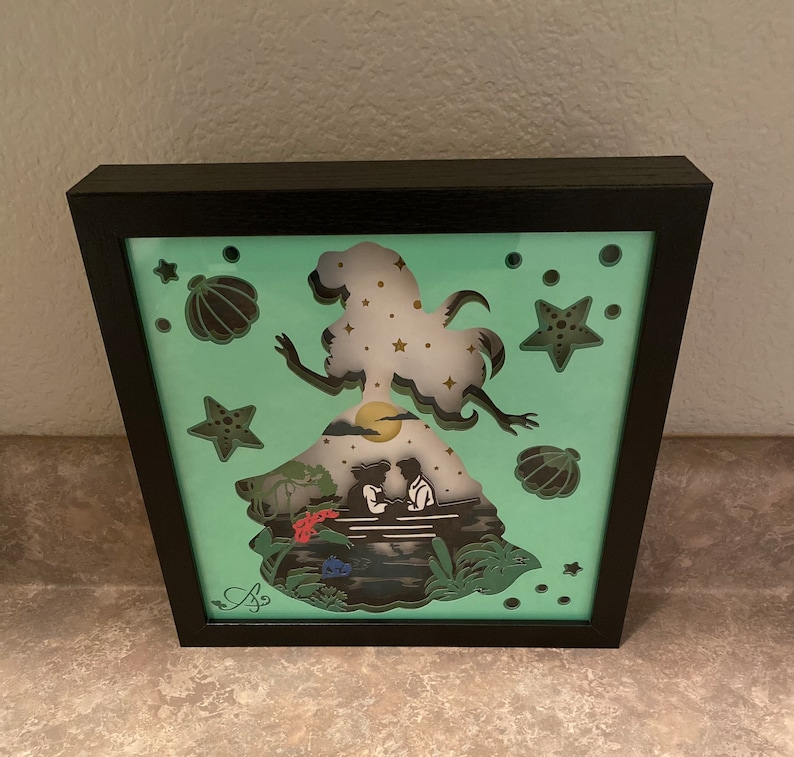 Princess, Ariel, Little Mermaid 3D Lighted Box - Etsy