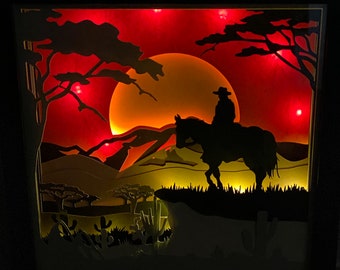Cowboy Shadow Box - Etsy