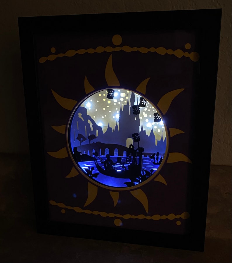 Tangled Inspired 3D Lighted Shadow Box - Etsy
