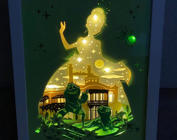 Princess and the Frog Inspired 3D Lighted Shadow Box - Etsy