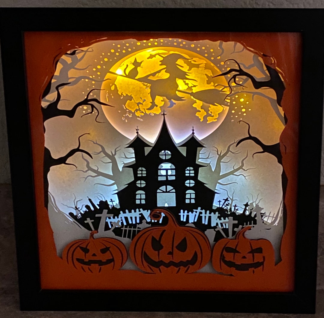 Halloween Lighted Shadow Box - Etsy