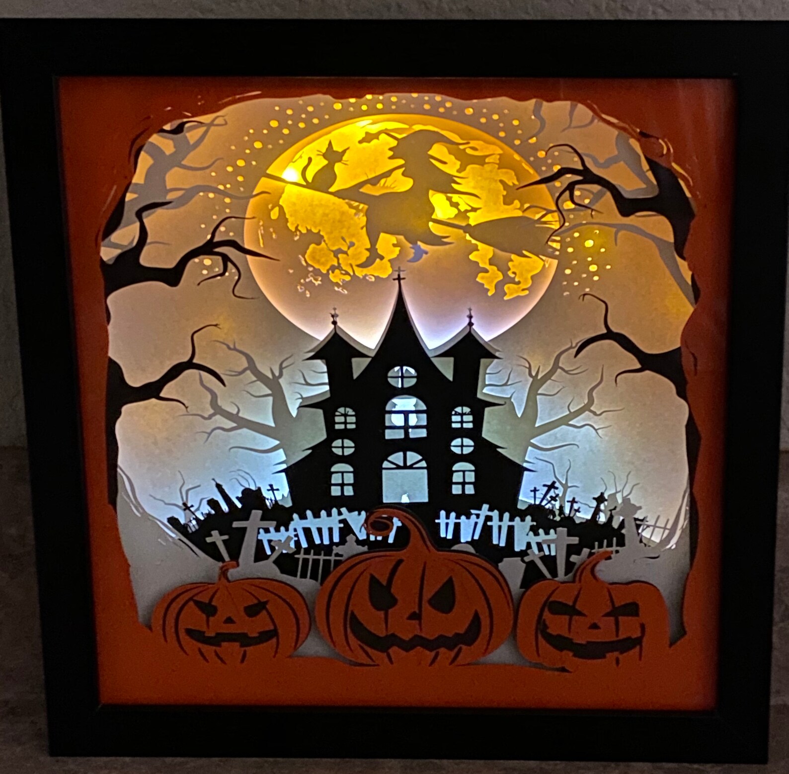 Halloween Lighted Shadow Box - Etsy