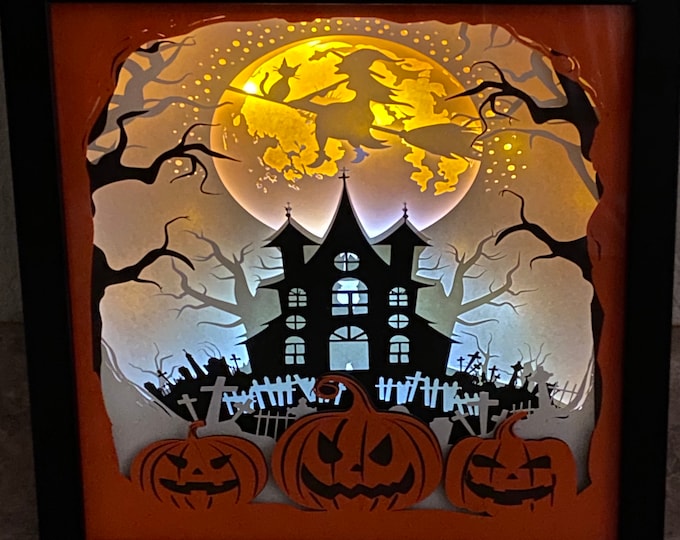 Halloween Lighted Shadow Box - Etsy