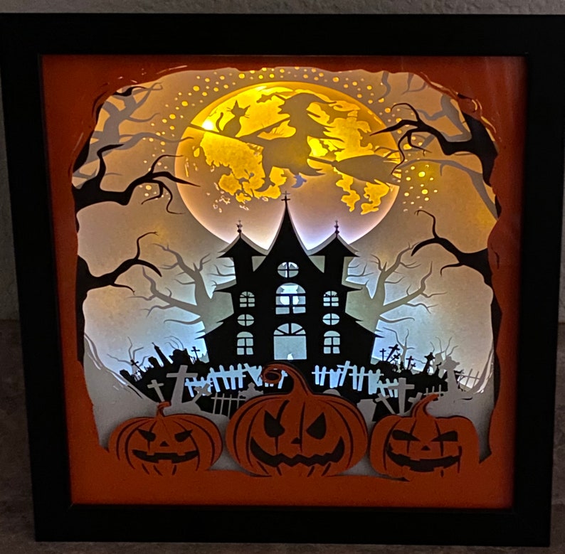 Halloween Lighted Shadow Box - Etsy