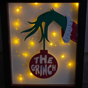 The Grinch Inspired Lighted 3D Shadow Box - Etsy