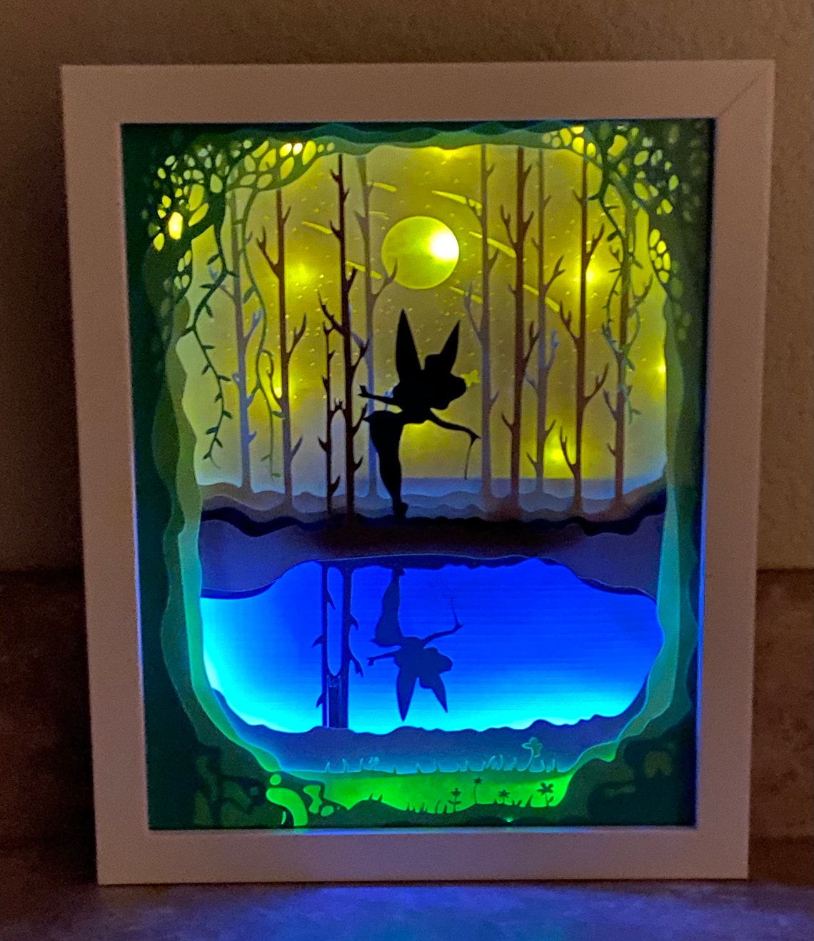 Tinkerbell Inspired Lighted Shadowbox - Etsy