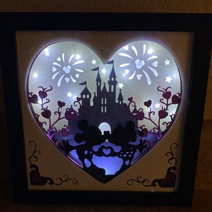Disney Mickey and Minnie 3d Shadow Box With Lights - Etsy