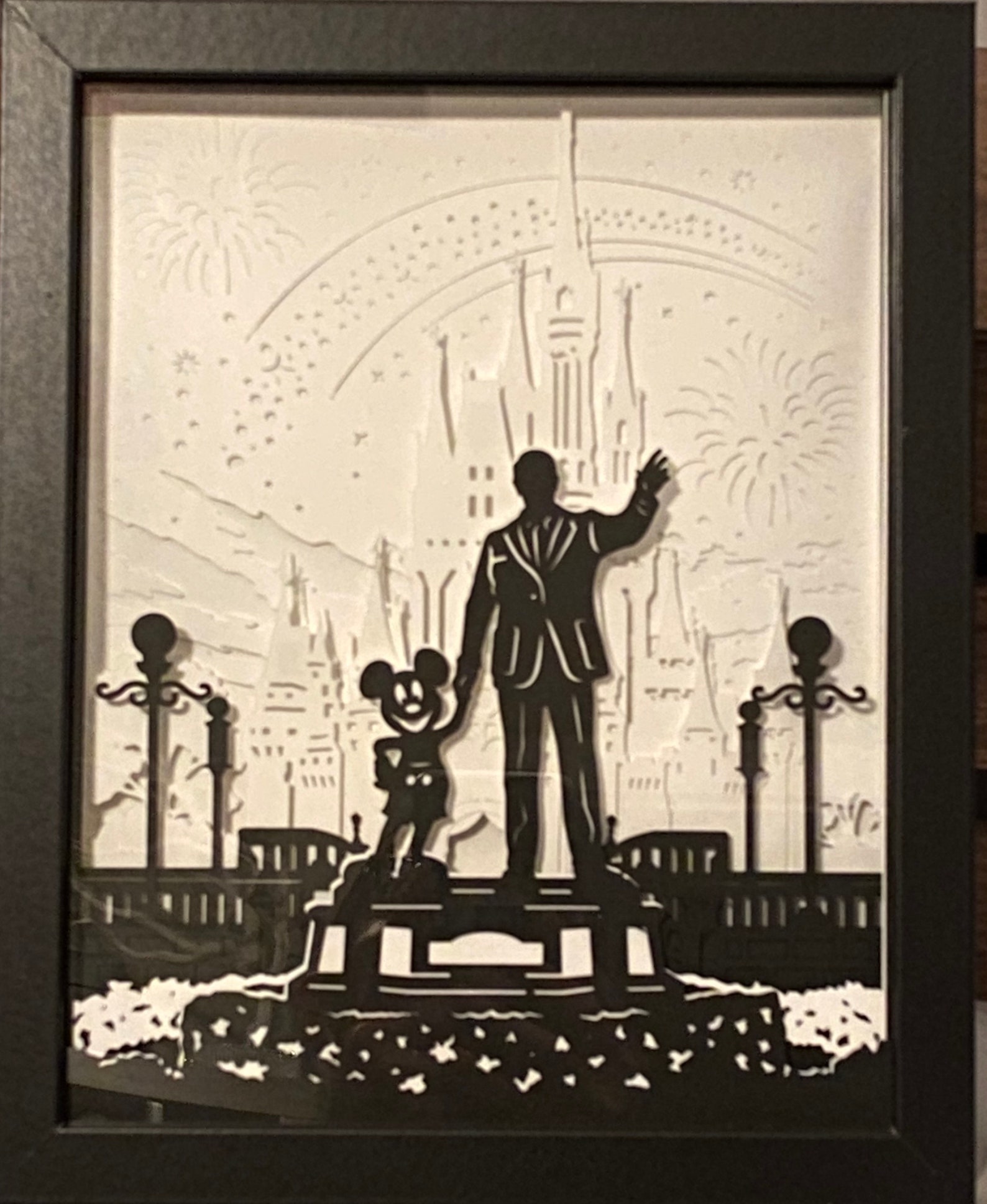 Walt Disney and Mickey Inspired Light up Shadow Box - Etsy
