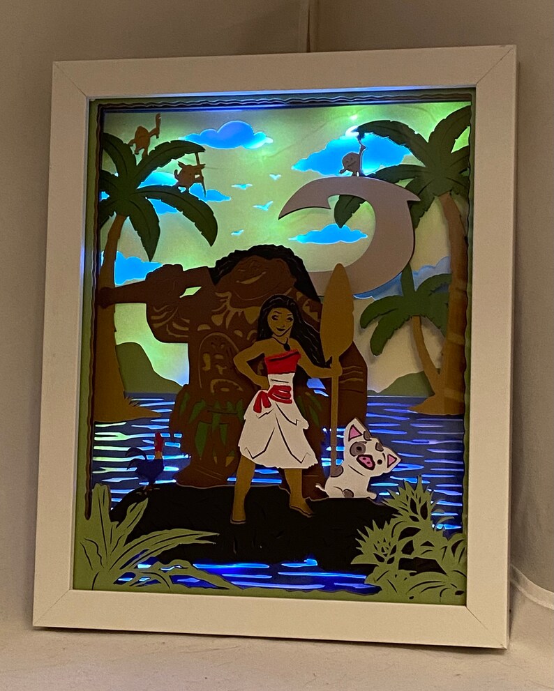 Disney Moana Inspired 3D Lighted Shadow Box - Etsy