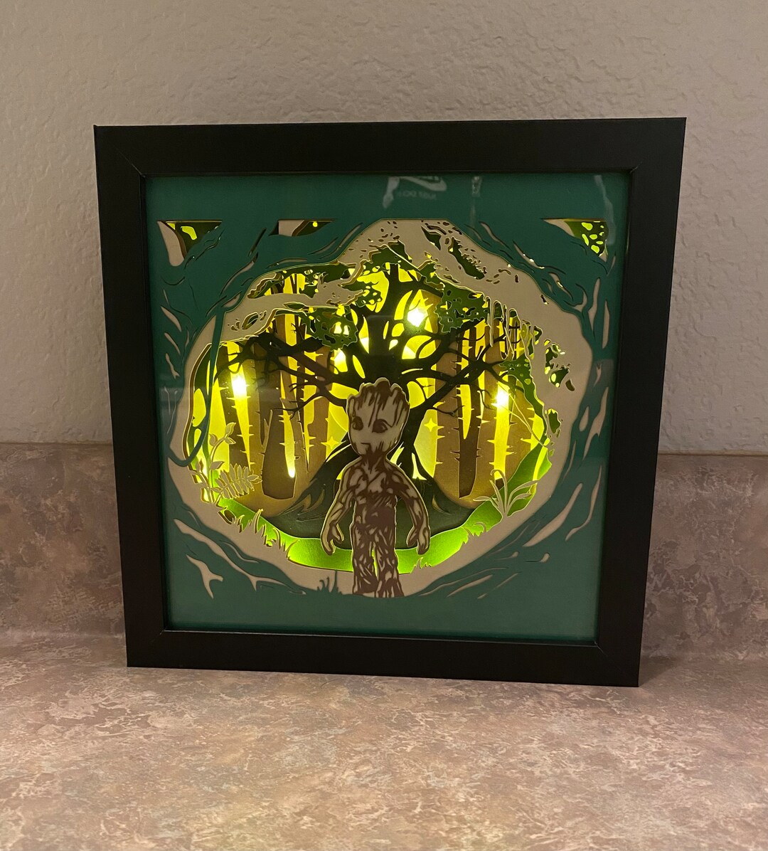 Groot Inspired 3D Lighted Shadow Box - Etsy