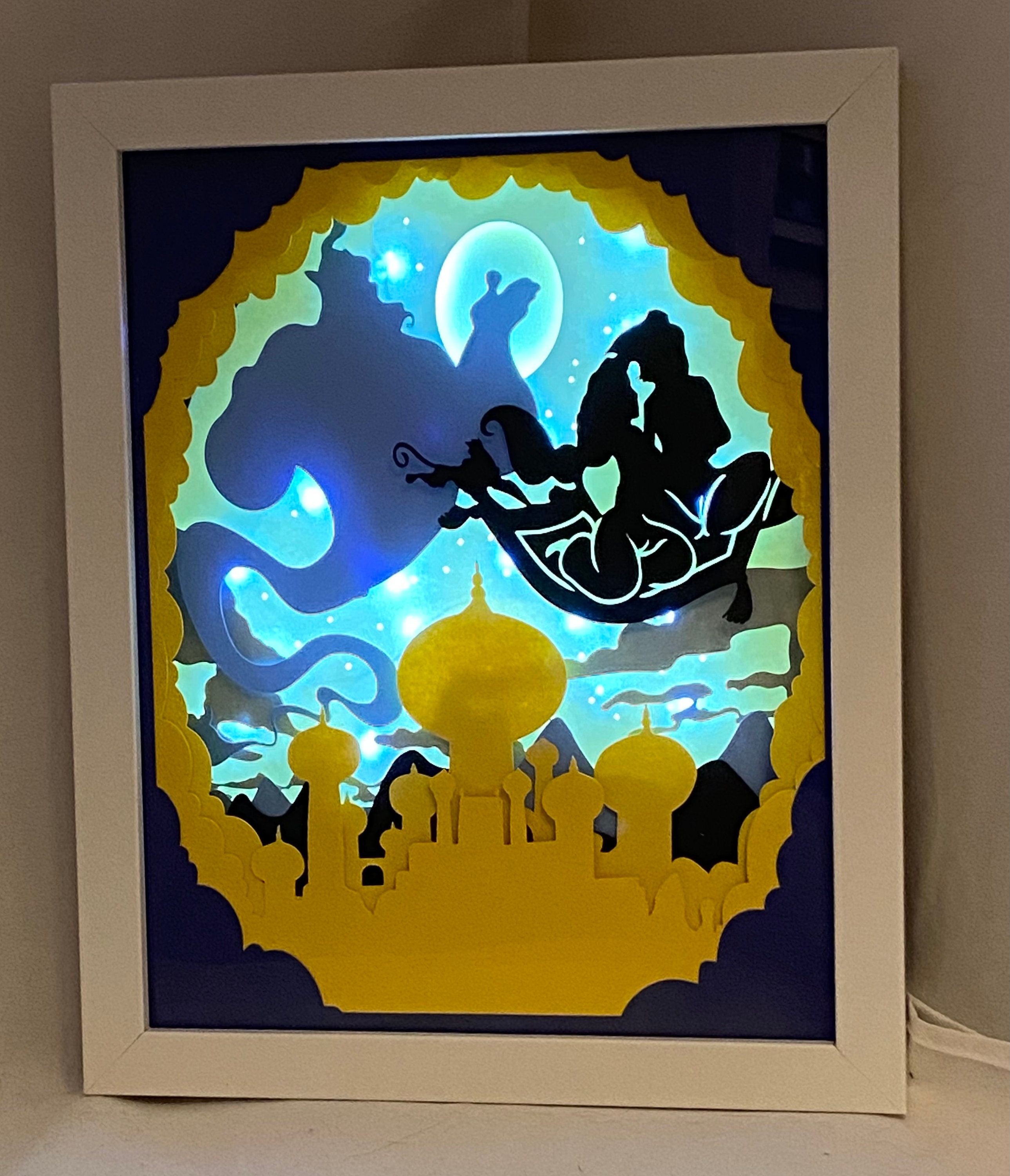 Disney Aladdin Inspired 3D Lights Shadow Box | Etsy