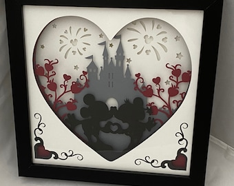 Disney Mickey and Minnie 3d Shadow Box With Lights | Etsy