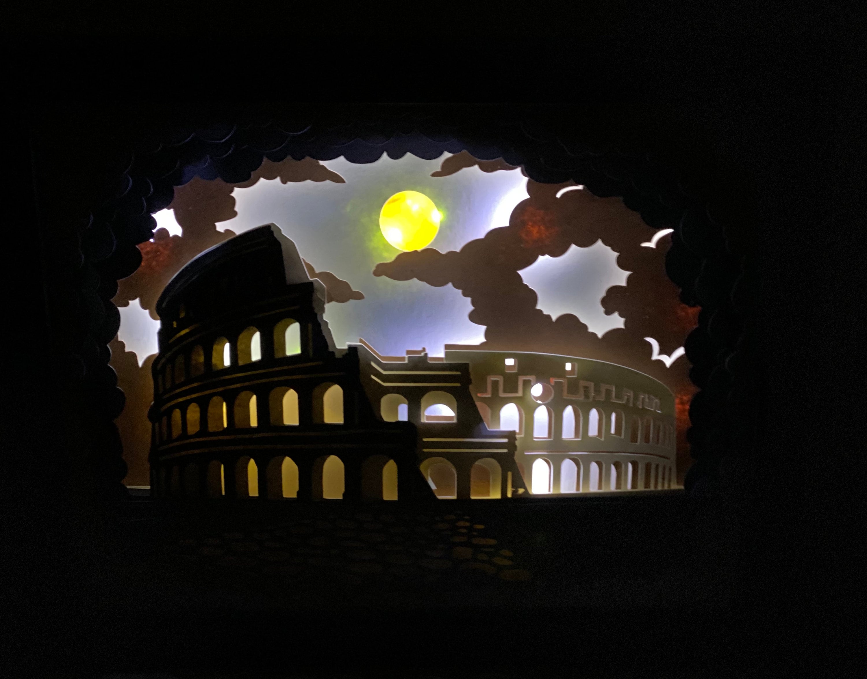 The Colosseum-rome, Italy Inspired 3D Lighted Shadow Box - Etsy