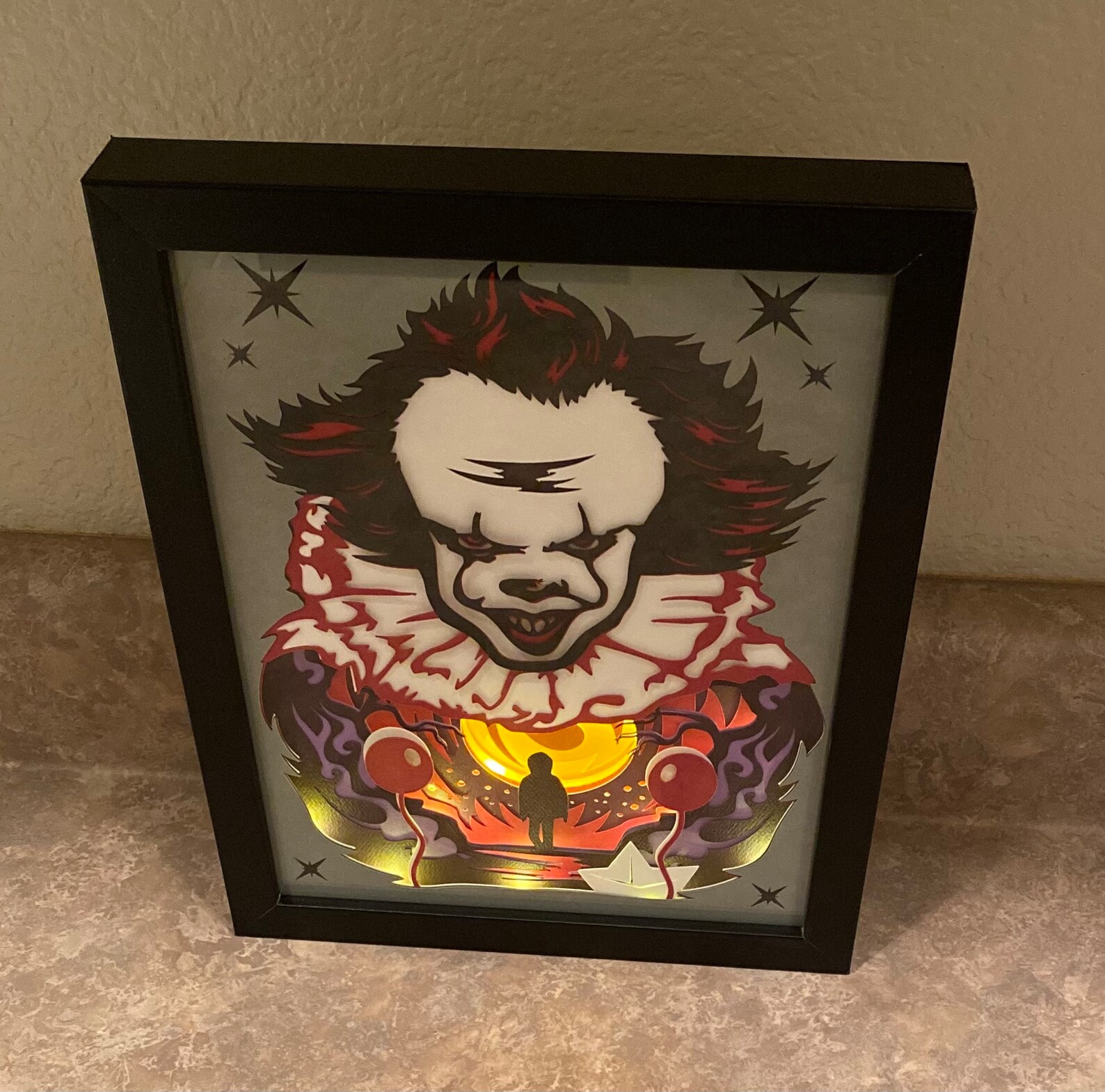 Pennywise Inspired 3D Lighted Shadow Box - Etsy