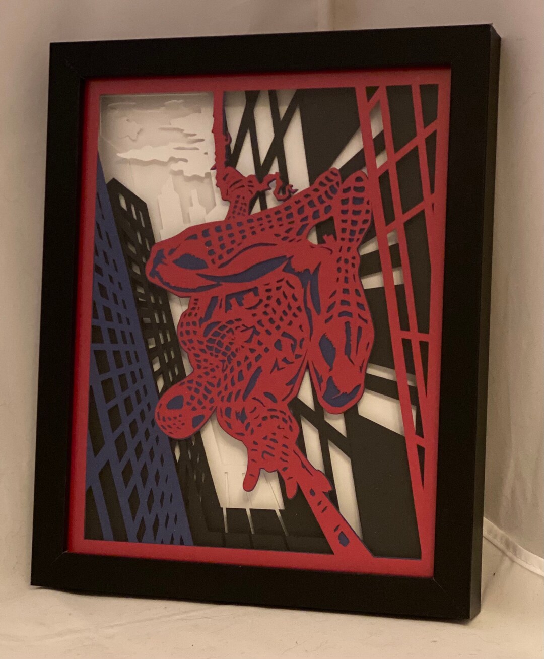 Spiderman Inspired 3D Lighted Shadow Box - Etsy
