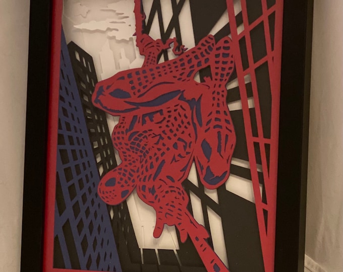 Spiderman Inspired 3D Lighted Shadow Box - Etsy