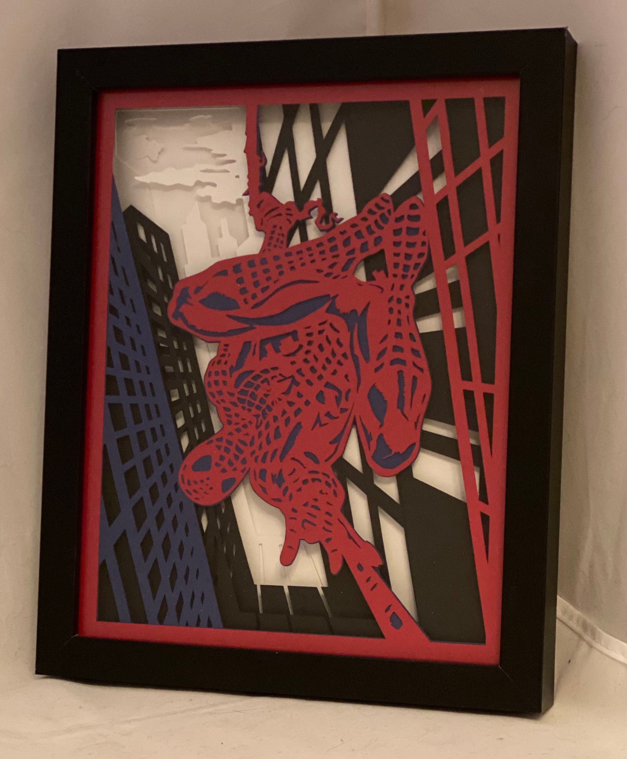 Spiderman Inspired 3D Lighted Shadow Box - Etsy