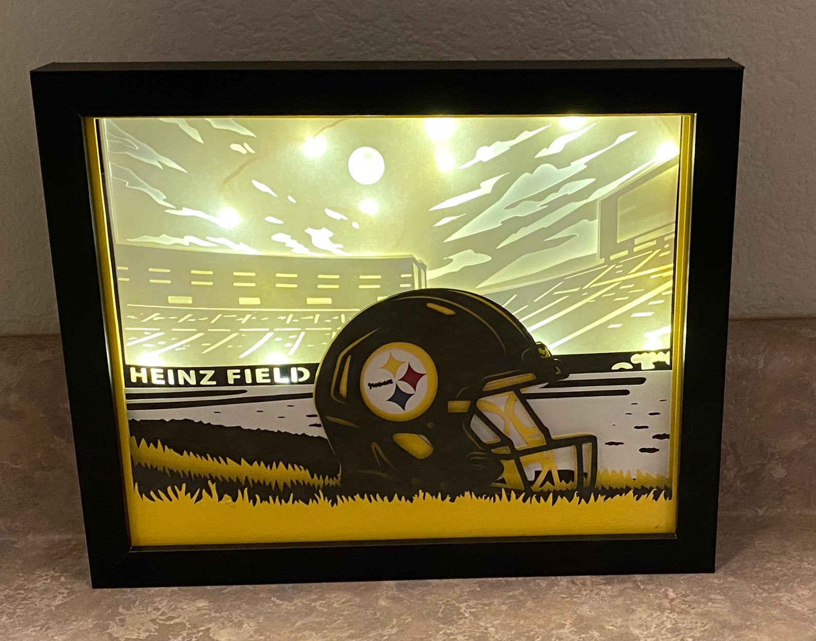 Pittsburgh Steelers Inspired 3D Lighted Shadow Box - Etsy