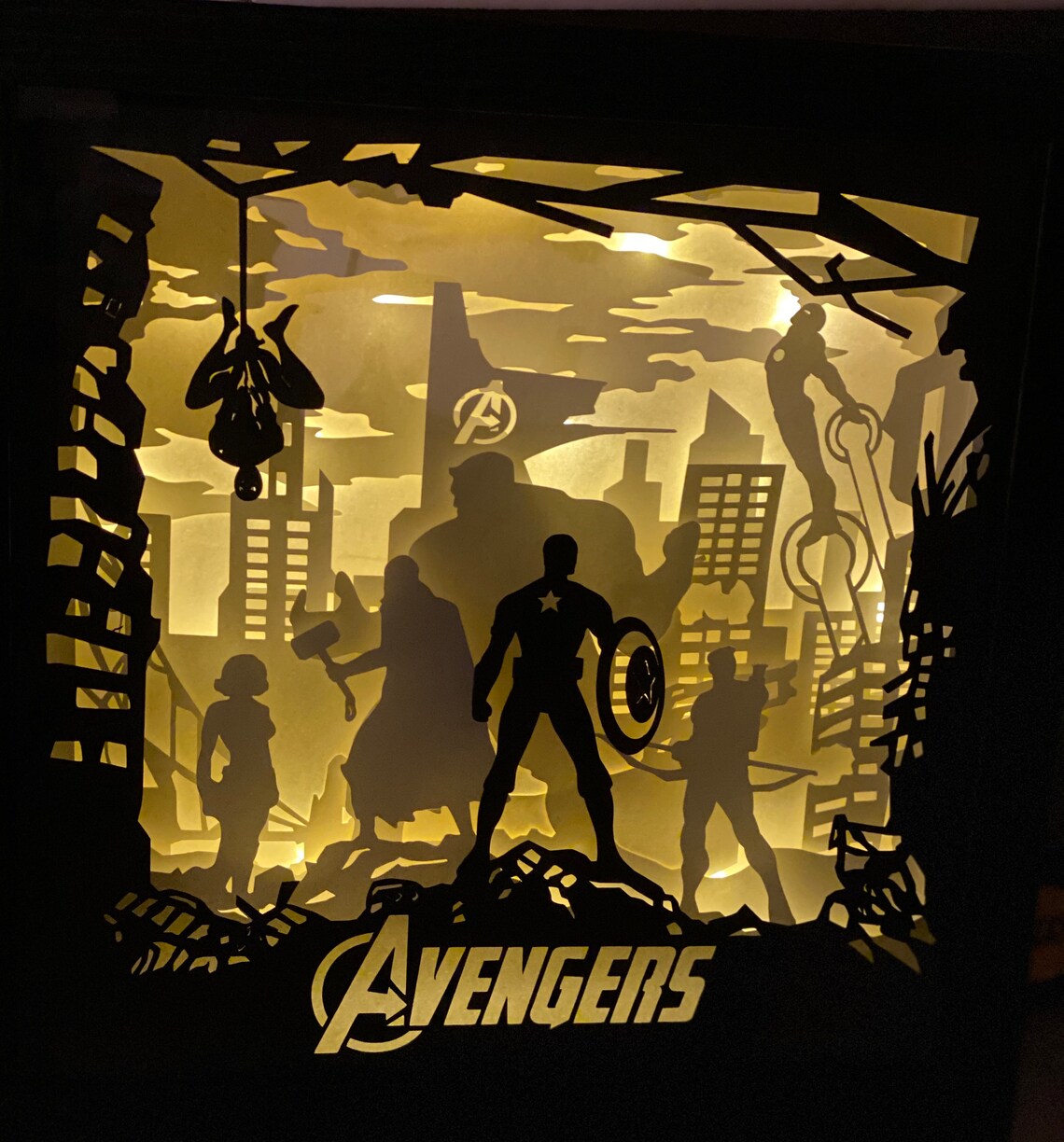 Avengers Inspired Lighted Shadow Box | Etsy