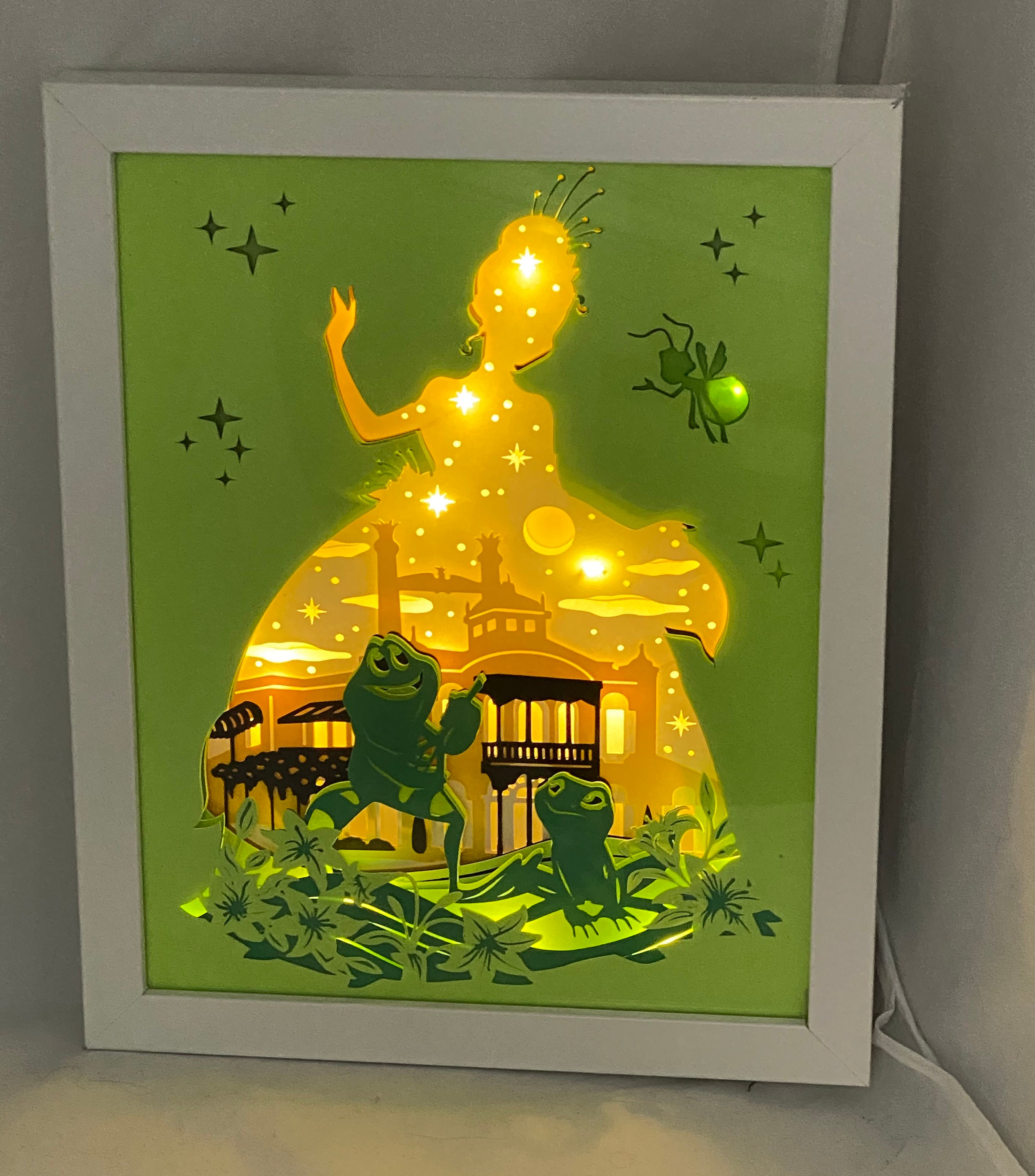 Princess and the Frog Inspired 3D Lighted Shadow Box - Etsy UK