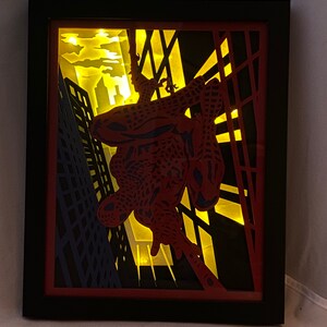 Spiderman Inspired 3D Lighted Shadow Box - Etsy
