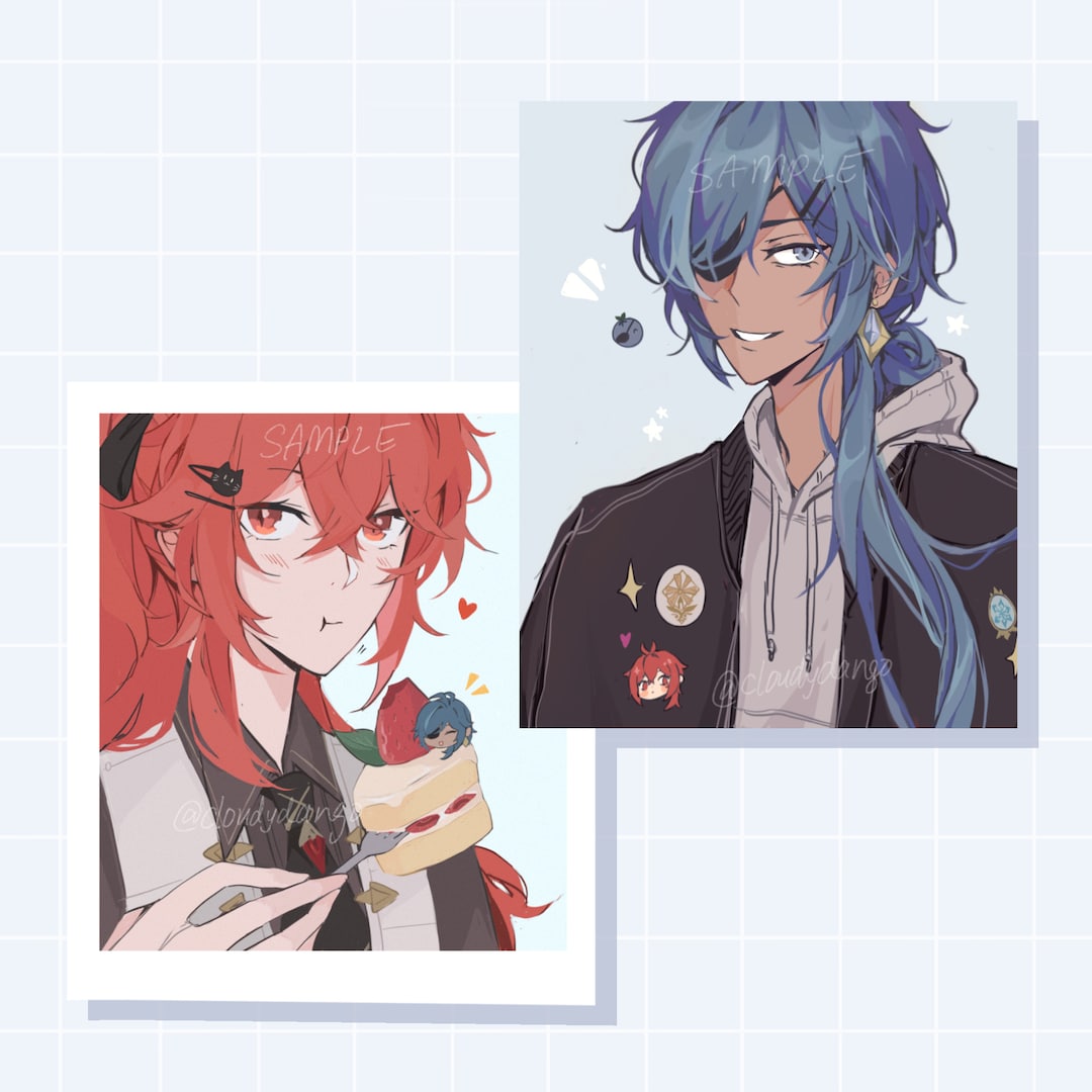 Genshin Impact Diluc & Kaeya Prints - Etsy