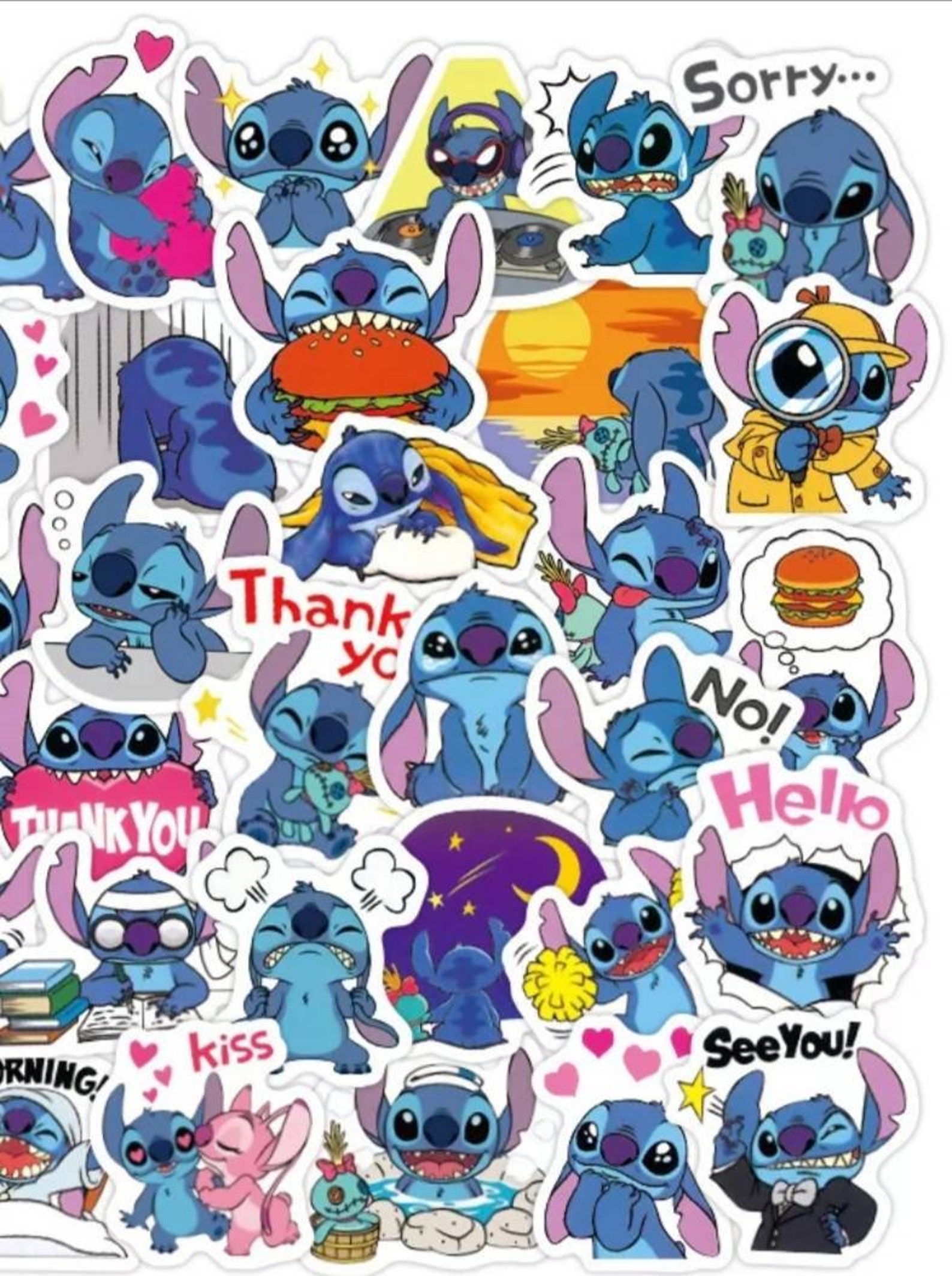 50 piece pack of Stitch viynl stickers. Perfect for bumpers | Etsy