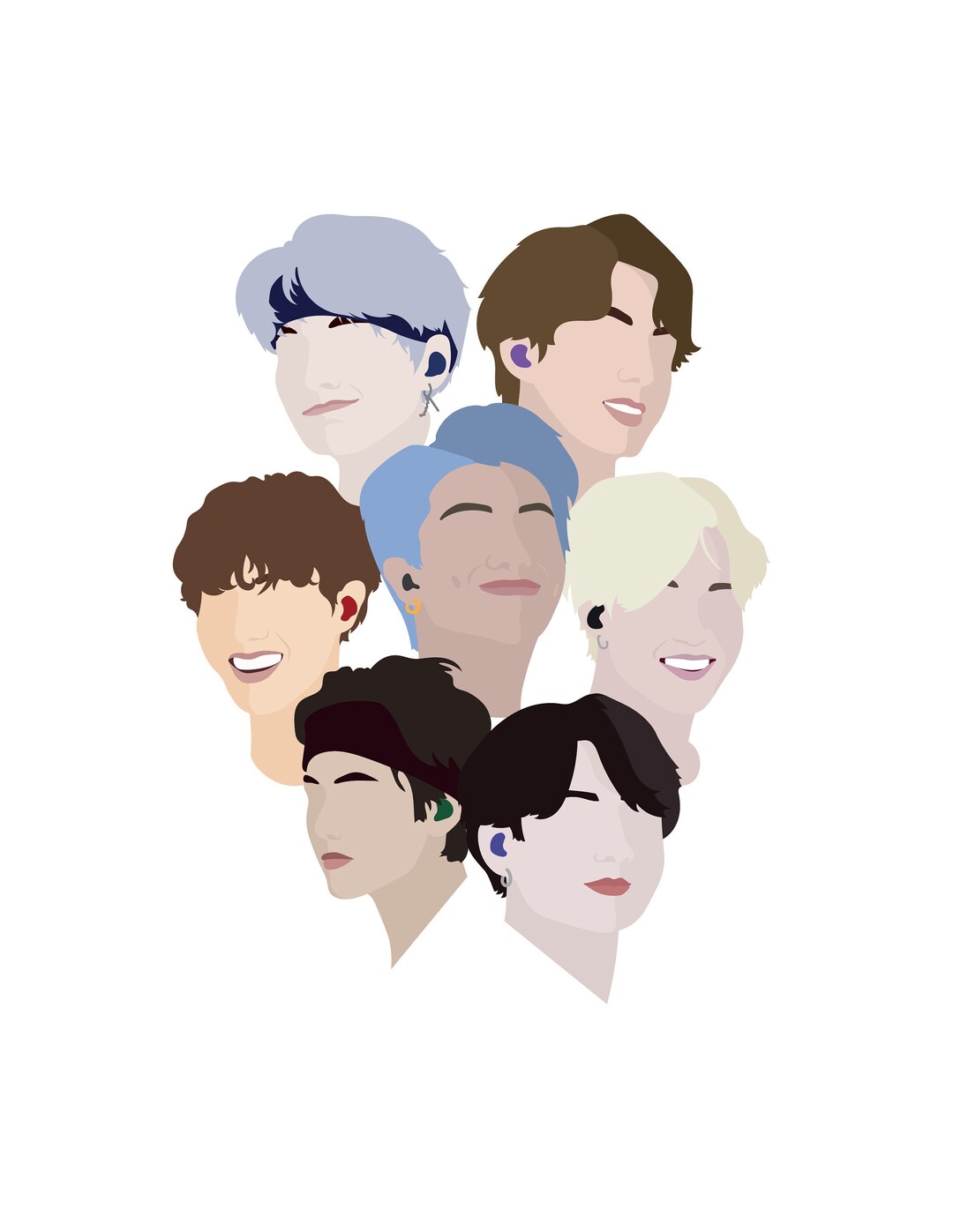 Minimalist BTS Portrait Designs - Full Package - Etsy