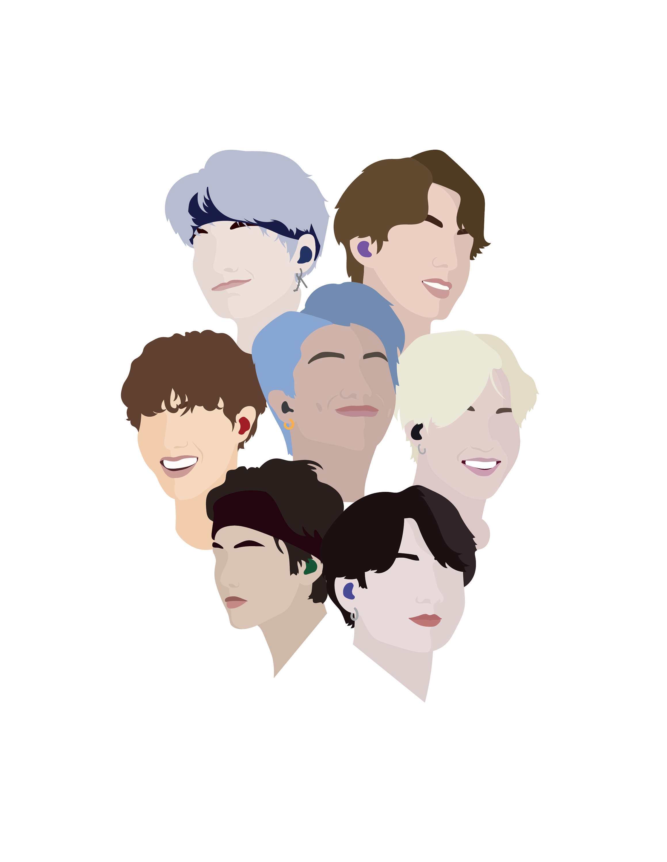 Minimalist BTS Portrait Designs - Full Package - Etsy