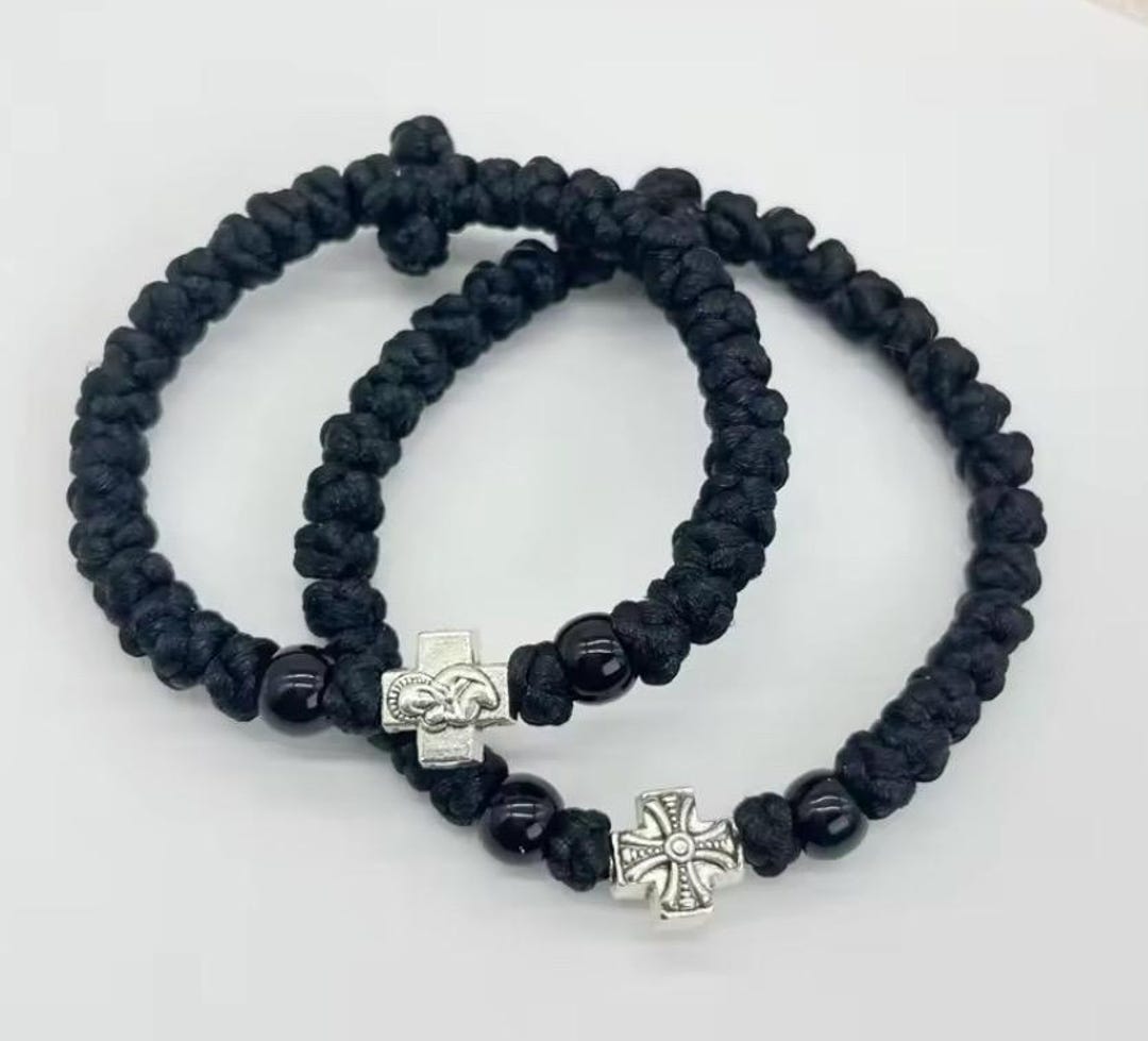 Adjustable Orthodox Prayer Rope Bracelet Komboskini Stainless Steel ...